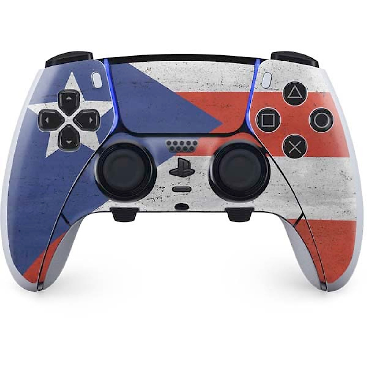 Skinit Gaming Decal Skin Compatible with PS5 DualSense Edge Pro Controller Originally Designed Puerto Rico Flag Distressed Design