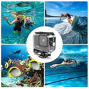 Kuptone Waterproof Case 60M/196FT Underwater Protective Dive Housing Shell with Bracket Mount Accessories for Go Pro 11/10/9 Action Camera