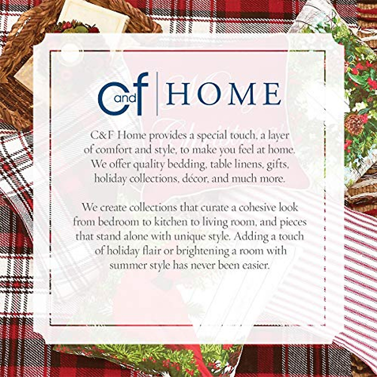 C&F Home Berry Wreath Christmas Botanical Holiday Xmas Handcrafted Red Green Premium Ribbon Cotton Art Throw Pillow 12 x 12 Multi