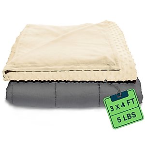 Quility Weighted Blanket for Kids & Toddlers - 5 LB Kids Weighted Blanket for Cooling & Heating - 100% Cotton Blanket w/Glass Beads, Machine Washable - 36"x48", Ivory