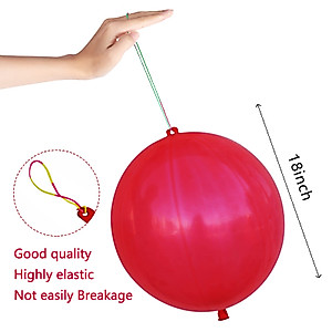 LEEZZIZZ 32Pcs Punch Balloons, Thickened Punching Balloon Heavy Duty Party Favors For Kids, Bounce Balloons with Rubber Band Handle for Birthday Party