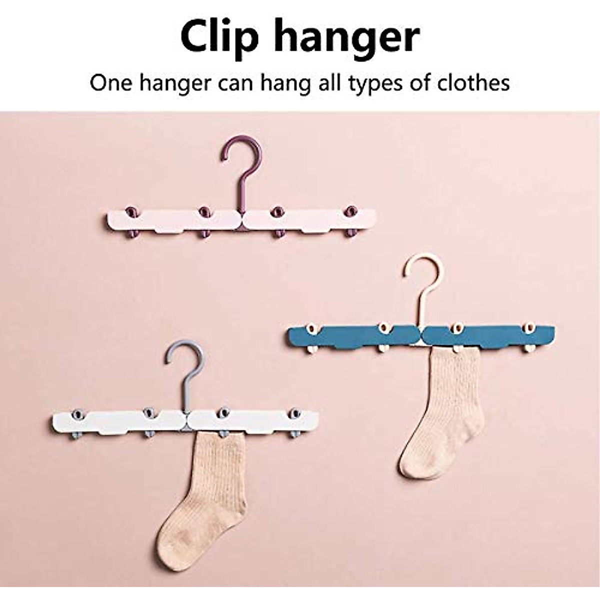 CHMHY 4 Pcs Portable Folding Travel Hangers,Outdoor Hangers, Travel Accessories Foldable Clothes Drying Rack for Travel,Folding Coat Hanger