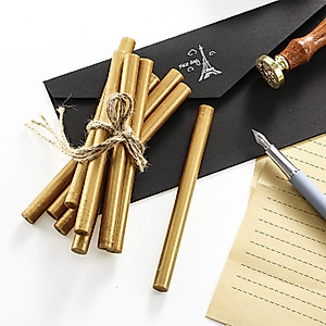 15 Pieces Glue Gun Sealing Wax Sticks for Retro Vintage Wax Seal Stamp and Letter, Great for Wedding Invitations, Cards Envelopes, Snail Mails, Wine Packages, Gift Wrapping (Bronze)