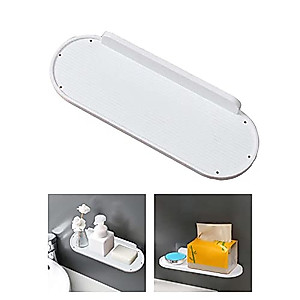 Floating Wall Shelves Bathroom Shampoo Shelf Nails Kitchen Jar Shelves Shower Caddy for Living Room and Home Bathroom Toilet, White
