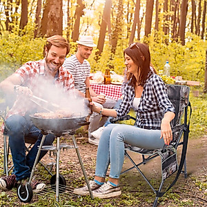 REDCAMP Oversized Hunting Chairs for Blinds, Portable Camping Chairs for Adults Heavy Duty, Hard Arms Folding Chairs for Outside Outdoor with Carry Bag, Camouflage