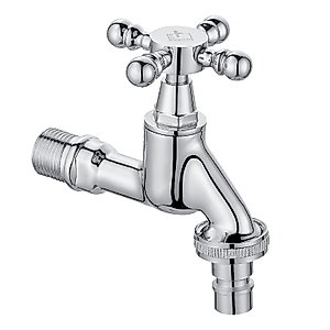 SUBMARINE Silver Brass Outdoor Faucet, G1/2 Inch Wall-Mounted Faucet, Antifreeze, Crack-Proof, Rust-Free, Used for Bathroom Mop Sink, Balcony, Garden, Connecting Washing Machine Water Inlet Hose