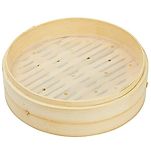 100 Pack Round Air Fryer Liners with Holes for Air Fryer Basket, Dumpling Paper, 10 Inch Perforated Bamboo Steamer Liner Sheets for Baking (White)
