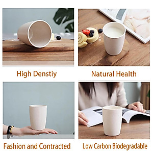 NIKKIER Wheat Straw Cups 6 PCS Unbreakable Drinking Cup Plastic Cups Reusable Dishwasher Safe Water Glasses (12 OZ)