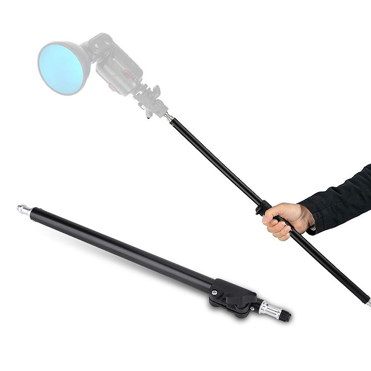 Photography Distance Rod, Back Light Stand Adjustable Pole with Standard Screw (1/4'' 3/8'') 45CM74CM Extension Rod Stick Pole for Light Microphone Arm Stand