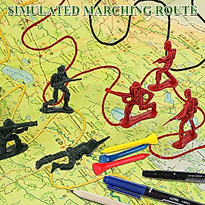 Eaasty Terrain Model Kit Includes Operational Symbols Graphics with Instruction Yarn Wooden Markers Pencil Sharpener Dual Map Markers Storage Bag Soldier Models Wooden Tees for Army Platoon Squad TMK
