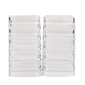 The Beadsmith Personality Case – 2 Clear Square Stacker Jar Set – Each Stack Measures 1.25 x 2.3 inches - Total 10 Jars and 2 lids, for Storage of Small Items, Crafts, Jewelry, Hardware