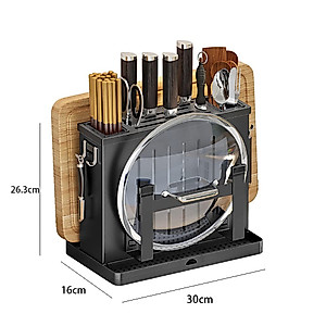 MYBAQ,Kitchen Knife Rack,Knife Holder for Kitchen Counter,Knife Rack,Knife Organizer,Stainless Steel Knife Holder,30 * 16 * 26.3cm,Features: Wall mountable Without Holes, Large Capacity