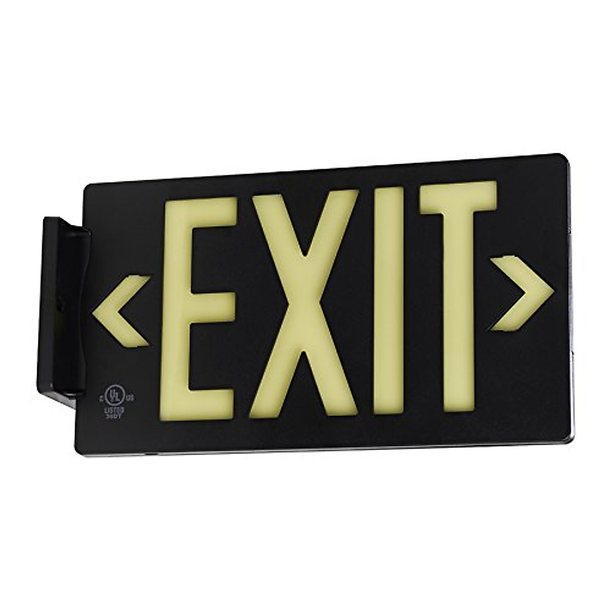 UL Listed 50 foot Jessup Glo Brite 7060-B 8.75-x-15.5-Inch Single Sided Exit Sign with Frame, Black (Mounts 4 ways, includes bracket and arrows)