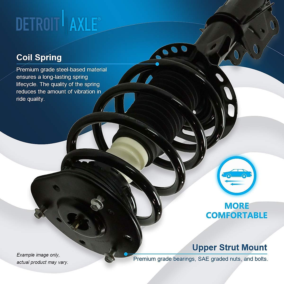 Detroit Axle - FWD Front Struts Sway Bars for 2013-2018 Ford Fusion Complete 2 Struts with Coil Spring 2 Sway Bar Links 2014 2015 2016 2017 Replacement Quick Install Ready Struts Shocks Assembly