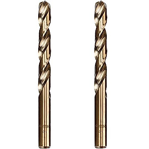 Hymnorq 1/2 Inch Fractional Size M35 Cobalt Steel Twist Drill Bit Set of 2pcs, Jobber Length and Straight Shank, Extremely Heat Resistant, for Drilling in Stainless Steel and Cast Iron