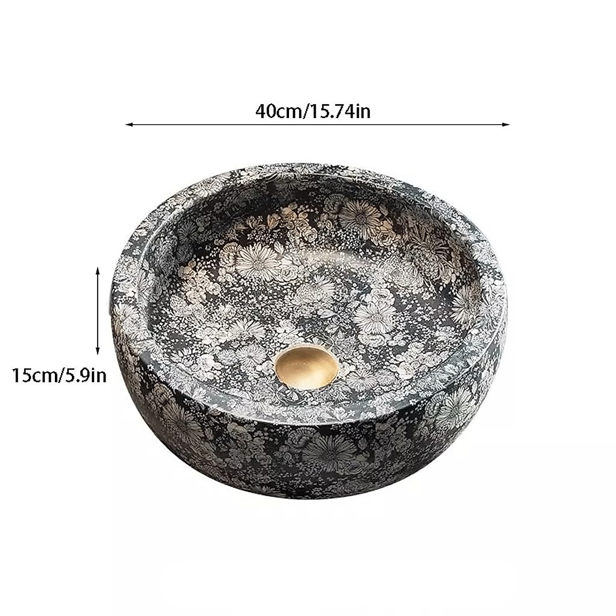 FANROU Drain Sink Courtyard Pool Basin Retro Above Counter Basin Wash Basin Single Basin Balcony Basin Basin Household Wash Basin Bathroom Farmhouse Sink (Size : A)