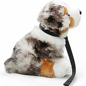Carl Dick Australian Shepherd Dog with Lead 10.5 inches, 25cm, Plush Toy, Soft Toy, Stuffed Animal 3428