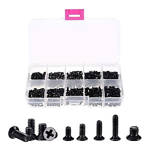 homeemoh 250 Pcs Laptop Computer Replacement Screws Kit, Flat Head Phillips Screws Laptop Screws Set for Computer Laptop