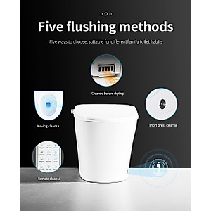 Simple Project Smart Toilet, Smart Bidet Toilet, One Piece Smart Toilet Bidet with Remote Control | Luxury Bidet Toilet with Smart Toilet Seat, Auto Flush, Warm Air Drying, Massage Washing