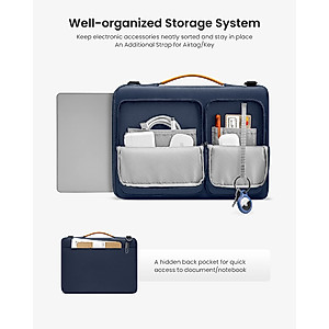 tomtoc 360 Protective Laptop Shoulder Bag for 13 Inch MacBook Pro M2/A2686 M1/A2338 2022-2016, MacBook Air M3/A3113 M2/A2681 M1/A2337 2024-2018, 13-in Surface Pro 10/9, Water-resistant Accessory Case