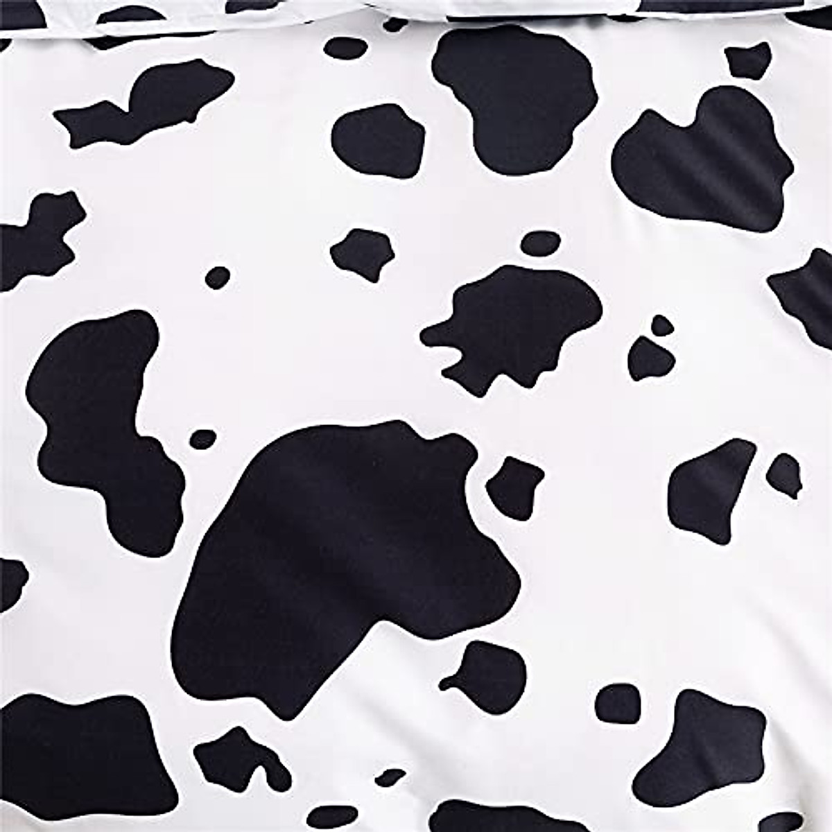 HYPREST Cow Printed Duvet Cover Set Queen Size, 3 Pcs Ultra Soft Cute Duvet Cover Set with Zipper and Corner Ties, Oeko-TEX Certificated