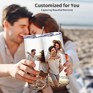 GMFINE Sublimation Tumbler Blank 20 oz Skinny Straight with Lids & Metal Straw, Stainless Steel Insulated Sublimation Cups Blank for Mugs Tumbler Heat Press, Pack of 8