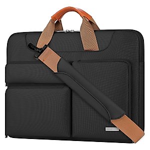 Lacdo 360° Protective Laptop Shoulder Bag, 14 inch Laptop Bag for 14 inch New MacBook Pro M4/M3/M2/M1 Chips Pro Max A3112 A3401 A3185 A2918 A2992 A2779 A2442 2024-2021 Computer Messenger Bag, Gray