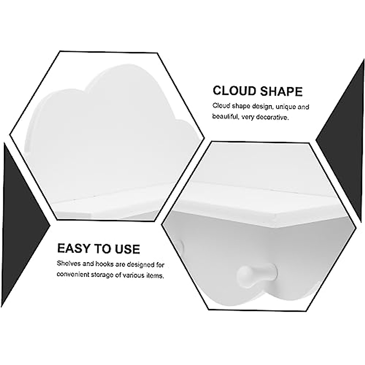 ARTIBETTER 1pc Shelf Blush Decor Wood Storage Shelves White Storage Shelves Wall Cloud Shelf for Nursery Floating Shelves Wooden White Storage Shelf Wall Mounted Shelves Finishing Shelf Fold