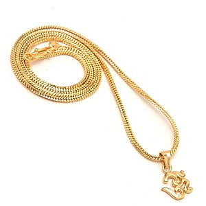 Jewar Pendant Locket Lord Ganesha/Ganesh Ji, om Handmade Art Gold Plated Jewelry for Men,Women (Golden Om)