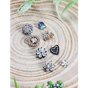 Uqnwbdq Titanium Dermal Piercing Jewelry Dermal Top Dermal Anchor Dermal Jewelry kit Dermal Base Jewelry 316L Surgical Stainless Steel Cubic Zirconia Gem Diamond Dermal Piercing Jewelry for Women Men