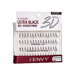 i-ENVY 2X Volume 3D Ultra Black Individual Lashes (2 PACK, Knot Free - Long)