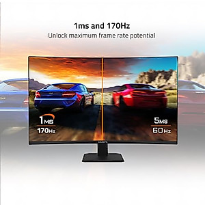 GIGABYTE GS32QC 31.5" 165Hz 1440P Curved Gaming Monitor, 2560x1440 VA 1500R Display, 1ms (MPRT) Response Time, HDR Ready, 1x Display Port 1.4, 2X HDMI 2.0,Black