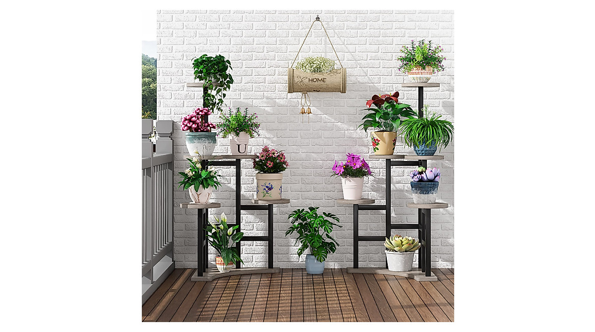 Tribesigns 6-Tier Corner Plant Stand for Indoor & Outdoor Use
