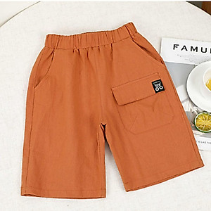 Toddler Boy New Active Shorts Casual Shorts Kids Breathable Fashion Elastic Waist with Drawstring Pull on Shorts Summer Wear Newborn Boy Outfits Western Baby Boy Clothes(A4-Red,4-5 Years)