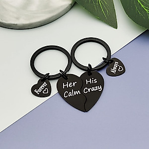 Vadaka Valentine's Day Boyfriend Gift from Girlfriend Couple Keychain Gift Anniversary Jewelry Keychain for Husband Wife His and Her Gifts Fiance Fiancee Gift Wedding Birthday Gifts for Women Men