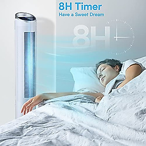 Trustech Evaporative Cooler - 40" Portable Air Cooler with 70° Oscillating & Humidifying, 3 Speeds & 3 Modes, 8H Timer, Cooling Tower Fan with Remote,2 Ice Boxes, Quiet Swamp Cooler for Rooms, Office