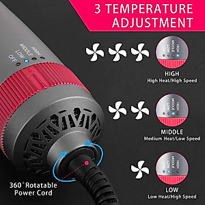 Professional Hair Dryer Brushes Set, 5 in 1 Hot Air Dryer Brush Set with Detachable Hair Brush Comb,One-Step Hot Hair Dryer for Straightening Curling Drying Combing Scalp Massage Styling