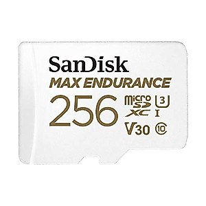 SanDisk 256GB MAX Endurance microSDXC Card with Adapter for Home Security Cameras and Dash cams - C10, U3, V30, 4K UHD, Micro SD Card - SDSQQVR-256G-GN6IA