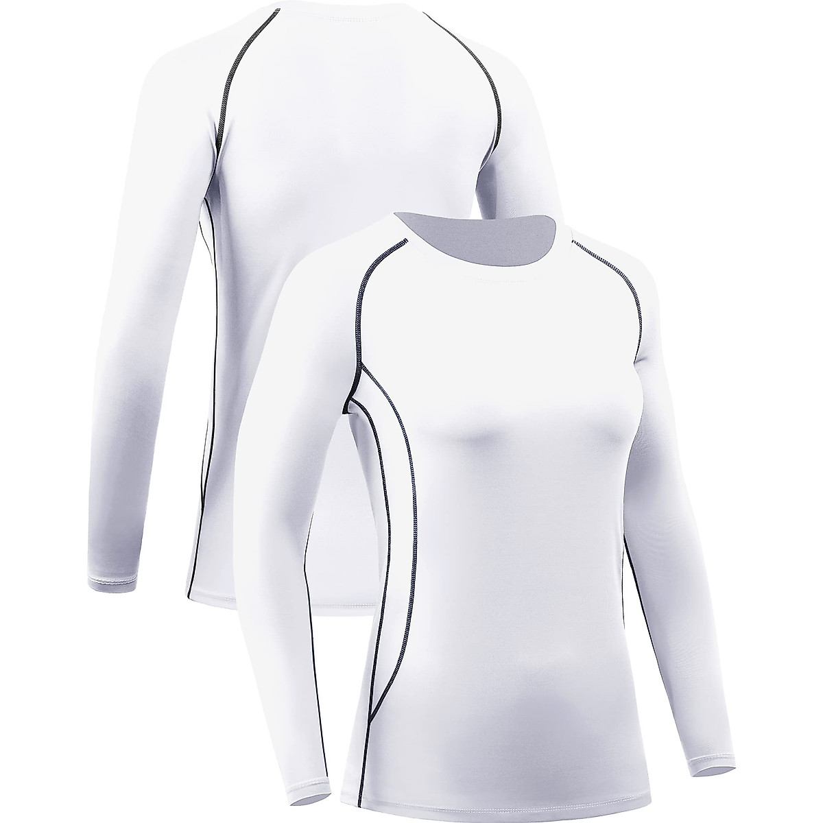 CADMUS Women's Workout Long Sleeve Shirts for Running Yoga Hiking T Shirt,Black,Grey,White,Medium