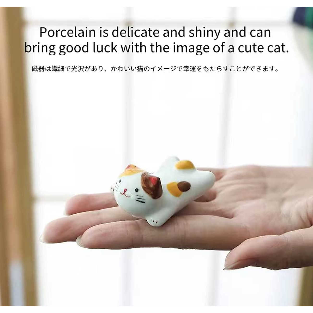 APULM Flying superman kitten tableware accessories Cute decoration Cat chopstick holder Miscellaneous goods Ceramic chopstick holder 5 pack Suitable for family, study, dining table, tavern.