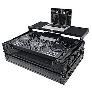 ProX XS-XDJRX3WLTBL ATA Flight Case For Pioneer DDJ-REV5 XDJ-RX3 DJ Controller w/Laptop Shelf, 1U Rack Space & Wheels Black