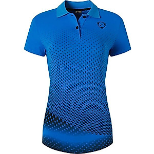 Sportides Women's Sport Polo Tee Shirt Tshirt T-Shirt Short Sleeve Poloshirt Golf Tennis Badminton Bowling SWT251_Blue_XXL