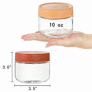 Cididu 8 Pack Glass Jar with Airtight Lid, 10 oz Overnight Oats Container, Clear Food Yogurt Container to Go, Leak Proof Glass Candy Canning Jars for Food Prep, Spice, Snacks, Jam, Beans, Kitchen