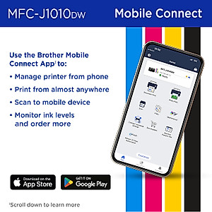Brother MFC-J1010DW Wireless Color Inkjet All-in-One Printer with Mobile Device and Duplex Printing, Refresh Subscription and Amazon Dash Replenishment Ready
