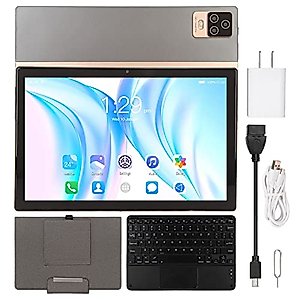 FECAMOS FHD Tablet, 5G WiFi 8 Core CPU Supports Fast Charging Dual Camera 100-240V 10.1 Inch Tablet for Watching (US Plug)