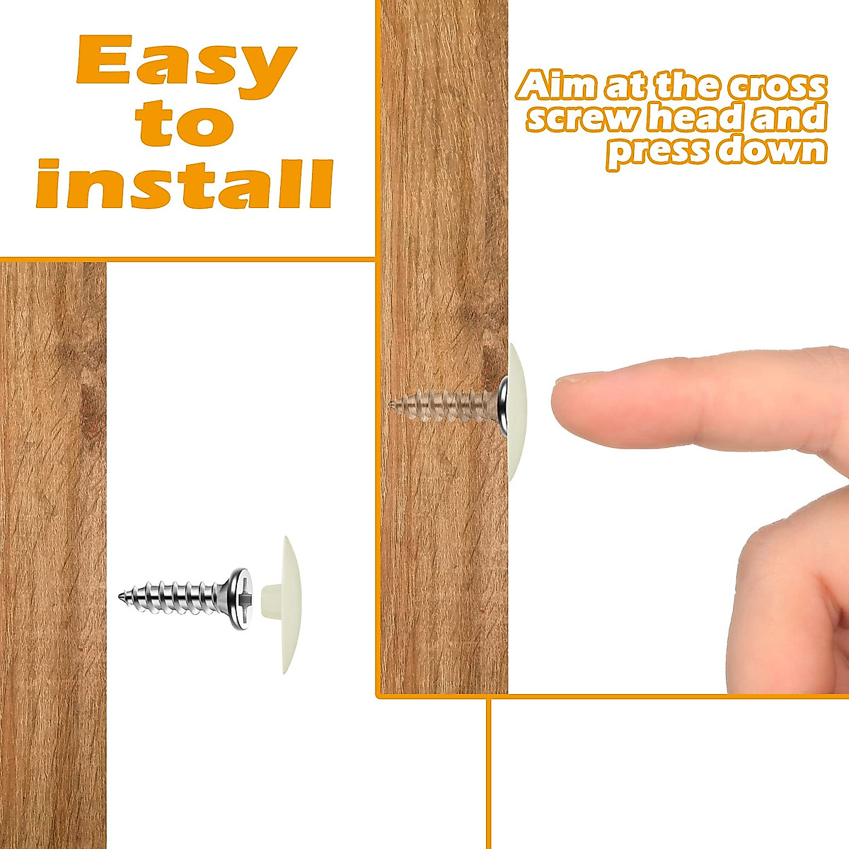 576 Pcs Screw Cap Stickers and 120 Pcs Screw Cap Screw Covers Self Adhesive PVC Screw Hole Stickers Plastic Screw Cap Covers for Wood Screws Furniture Cabinet, Mixed Color