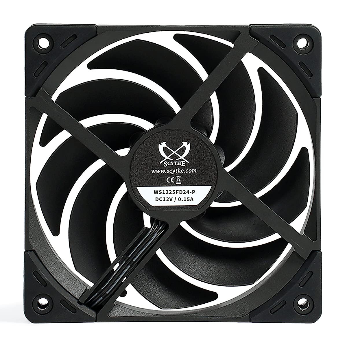 Scythe Wonder Snail 120 PWN - 2400 RPM, 120mm x 25mm Static Pressure Optimized High-Performance Computer Case Fan, Fluid Dynamic Bearing, 4-Pin Connector, Single Pack, Black