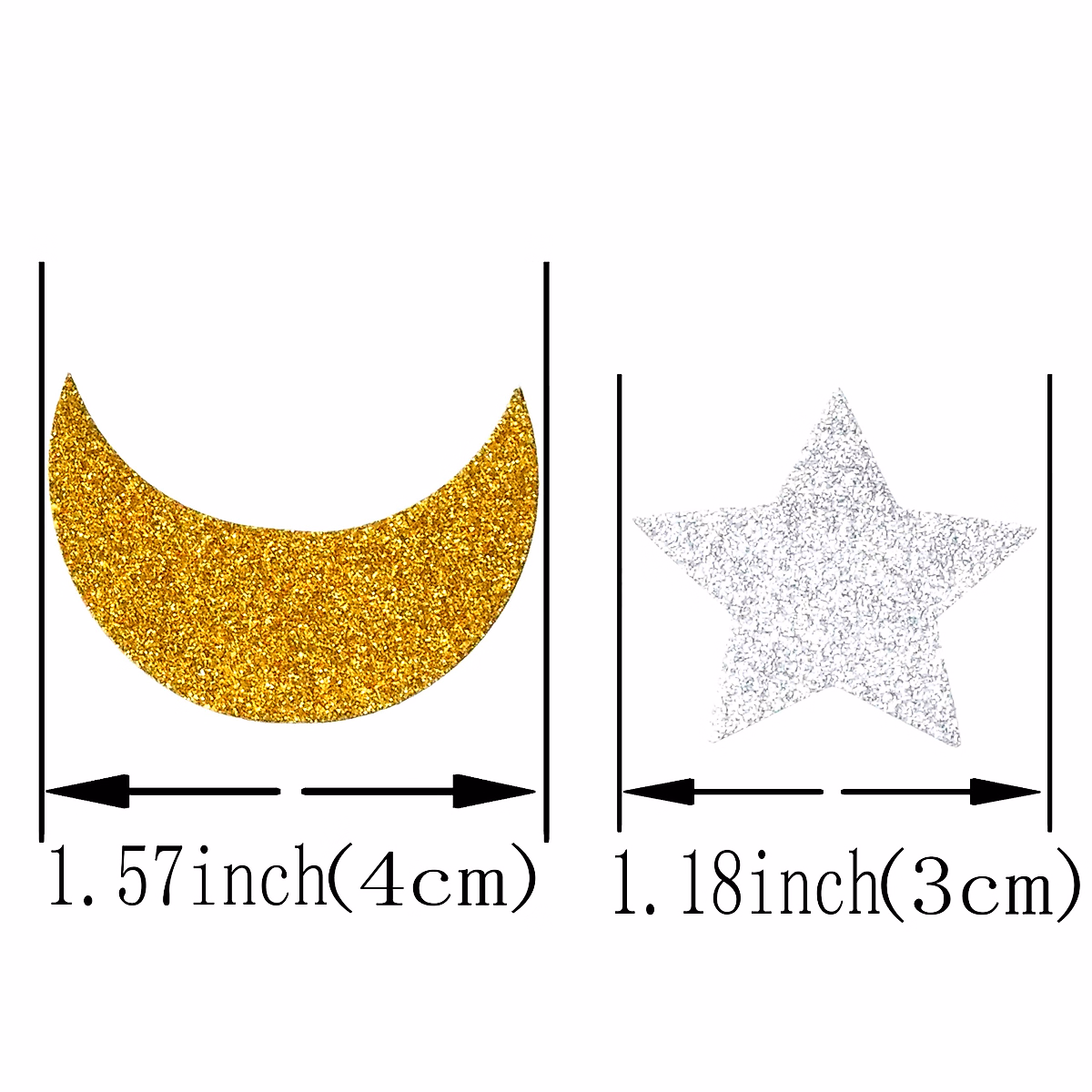 Glitter Moon Stars Paper Table Confetti Gold Twinkle Stars Crescent Table Decor Wedding Engagement Favors Baby Shower Birthday Ramadan Eid Christmas Party Table Centerpieces Decorations, 400pc