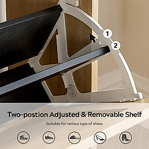 EYYTHUNG Rattan Shoe Cabinet Narrow Shoe Storage Cabinet with 3 Flip Drawers Hidden Freestanding Shoe Rack Organizer with Wood Legs for Entryway Slim, Hallway, Natural Oak