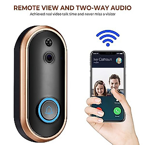 Atopskins Ring Video Doorbell Camera Wireless, 1080P Door Bell Cameras Wireless with Buzzer, AI Smart Human Detection, 2-Way Audio, Voice Changing, 1080P Night Vision, Cloud Storage, Alert, SMS Push